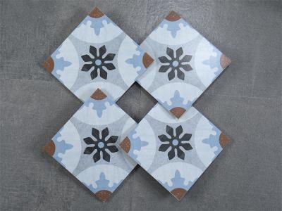 중국 주거용 장식 20x20cm 세라믹 바닥 꽃 타일 거실 및 식실 회색 팔각형 꽃 패턴 판매용