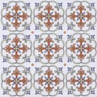 China White and Red Encaustic Ceramic Rustic Tile 20x20cm for sale