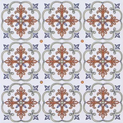 China Encaustic White And Red Wall Floret Ceramic Rustic Tiles 200x200mm For Kitchen And Dining Room for sale