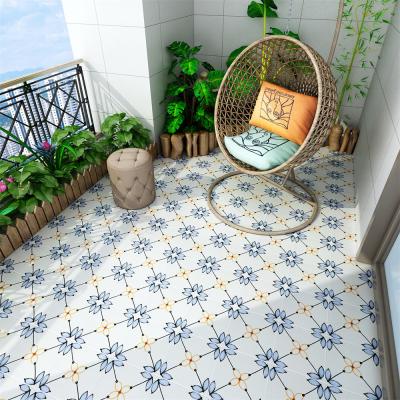 China Beige 20x20cm Waterproof Interior Floor Flower Ceramic Rustic Tiles For Bathroom And Durable Tile For Kitchen for sale