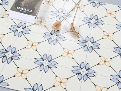 China Stunning Beige And Blue 20x20cm Firebrick Interior Wall Floret Tiles For Balcony And Bedroom 4 styles for sale