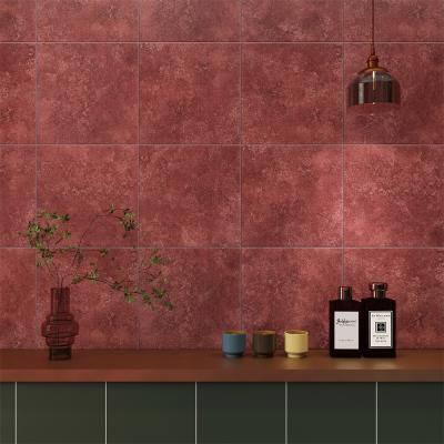 China Red Acid-Resistant Ceramic Rustic Tile 20x20cm Indoor Floor for sale