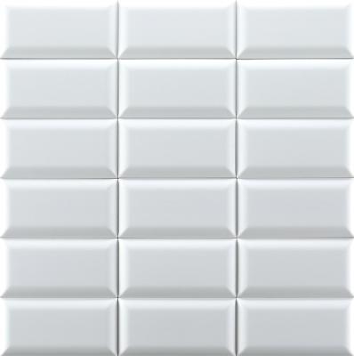 China Chapas de azulejo branco 75x152mm Chapas de cerâmica brilhante para banheiro e cozinha à venda