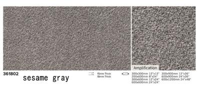 중국 내구성 검은색 1200x600x15mm 불타는 표면 외관 바닥 포장 타일 판매용
