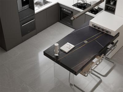 China Black Matte Sintered Stone Slabs 1420x2700mm for Bathroom Walls for sale