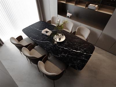 Cina Slab di pietra sinterizzata nero matt 1600x3200mm per sala da pranzo in vendita