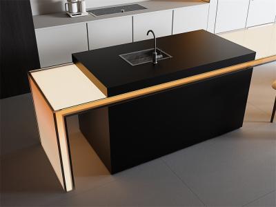 Cina Slab di pietra sinterizzata nera opaca per interni 1600x3200mm in vendita