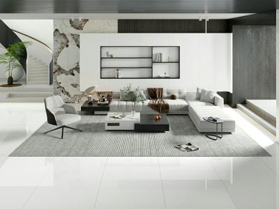 Chine Plancher intérieur rectangulaire 900x1800x9mm Carreaux de porcelaine blanche poli pour salle de bain et salle à manger à vendre