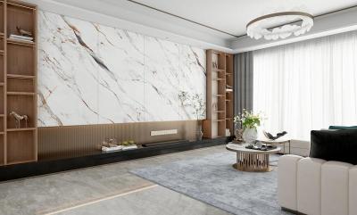 중국 카라라 맑은 가시화 된 포르셀렌 타일 900x1800x9mm 그리고 AAA 등급 내부 바닥 및 벽 타일 발코니 및 사무실 금과 흰색 판매용