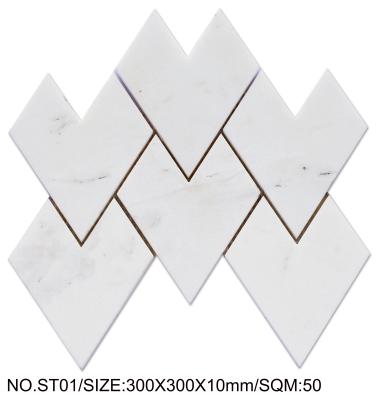China Acid-resistant White 300x300mm Natural Stone Mosaic For Project and Decoration for sale