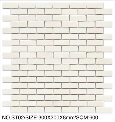 China Elegant White 300x300mm Natural Stone Mosaic For Hotel and Building for sale