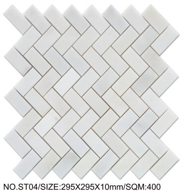 China Antibacterial White 295x295mm Natural Stone Swimming Pool Mosaic For Villa for sale