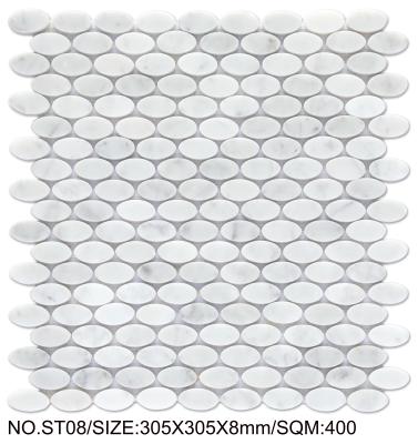 Cina Mosaico in pietra naturale bianco e verde chiaro per sala da pranzo e ufficio in vendita