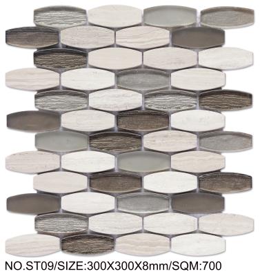 China Beige and Gray Stunning 300x300mm Natural Stone Mosaic For Renovation and Project for sale