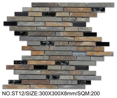China Brown No Fade 300x300mm Natural Stone Mosaic For Decoration and Project for sale