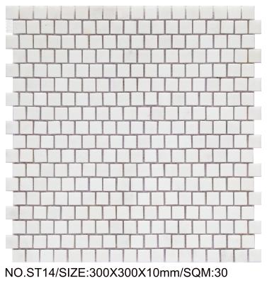 China White Elegant 300x300mm Natural Stone Mosaic For Rebuilding and Living Room for sale