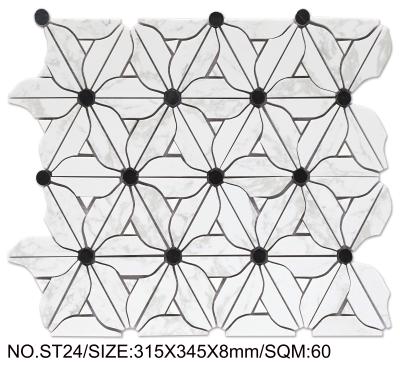 Cina Flower Elegant 315x345mm Mosaico in pietra naturale per sala da pranzo e ristrutturazione in vendita