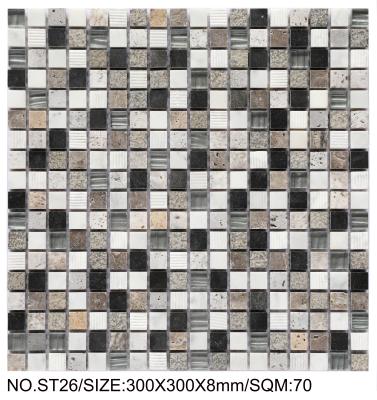 Cina Elegante e resistente mosaico quadrato in pietra naturale 300x300mm per camera da letto e ufficio in vendita