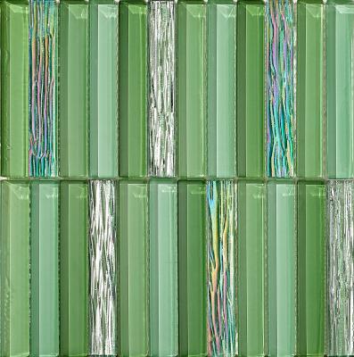 Cina Mosaici in vetro 300x300mm antigraffio verdi per ristrutturazione e camera da letto in vendita