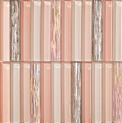 Cina Mosaici in vetro rosa chiaro 300x300mm per pareti interne, antiscivolo e durevoli, per hotel e balconi in vendita