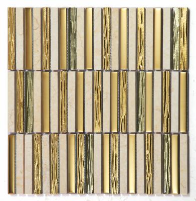 Cina Mosaici in pietra naturale 282x294mm gialli resistenti agli acidi e antibatterici per ufficio e bagno in vendita