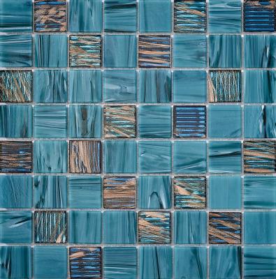Cina Blu resistente all'usura 304x304mm Pareti interne di vetro Mosaico piscina per soggiorno e progetto in vendita