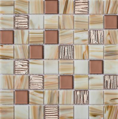 Cina Mosaici in vetro per pareti interne e piscine, 304x304mm, color mattone e antiscivolo in vendita