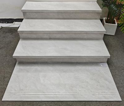 China Carrara Durable Leave Space for Led Strip 470x1200mm Polished Glazed Ceramic Staircases For Building for sale