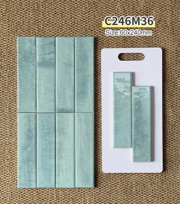 China Eco-friendly Cream White Blue Gray Elegant And Retro 60x240mm Thickness 9mm Glossy Decorative Wall Tiles For Dining Room And Project for sale