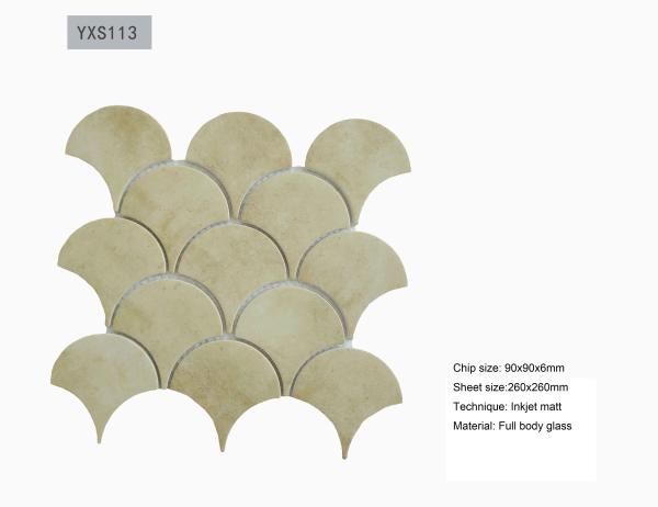 16kgs/Sheet CE Carrara Decorative Mosaic Tiles Fan Shaped Inkjet Matt Finished