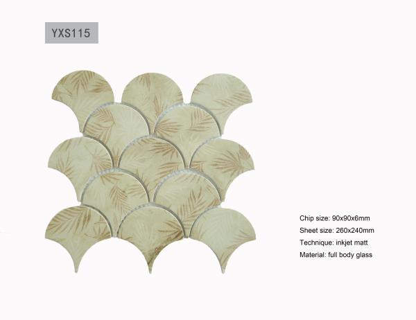 16kgs/Sheet CE Carrara Decorative Mosaic Tiles Fan Shaped Inkjet Matt Finished