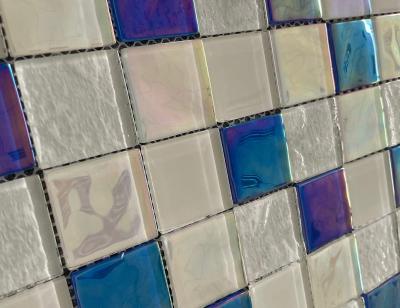 China Lighting Iridescent Decorative Mosaic Tiles Electroplating Colorful Glass 8mm for sale