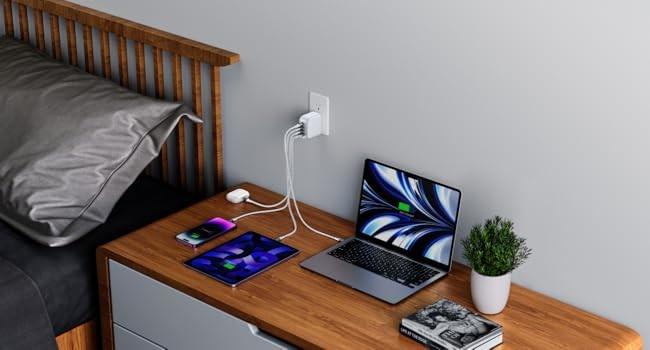 100W GaN Fast Charger showing compact design and multiple ports