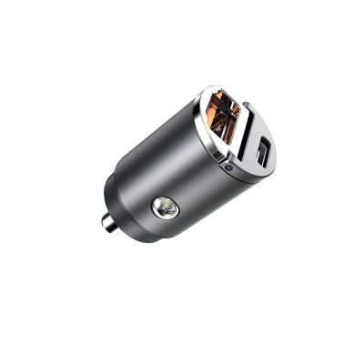 Cina Mini Pull Ring 45W Car Fast Charger Zinc Alloy PD45W/QC3.0 Flash Charge Multi Function in vendita