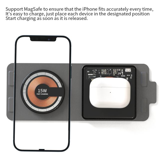 Dual alloy magnetic wireless charger side view