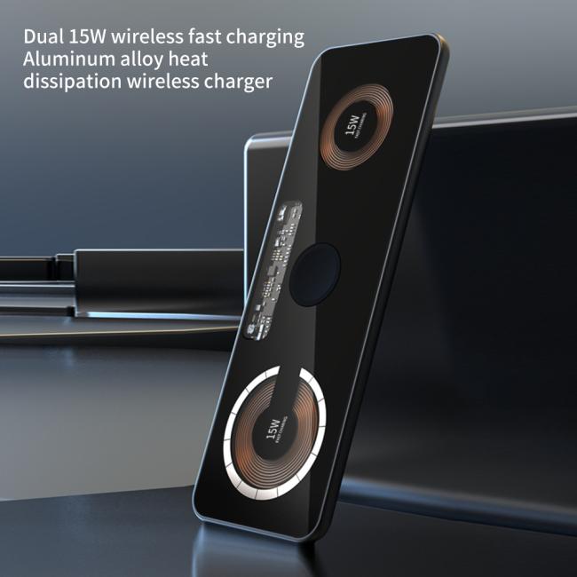 Charging station with iPhone and Apple Watch in place