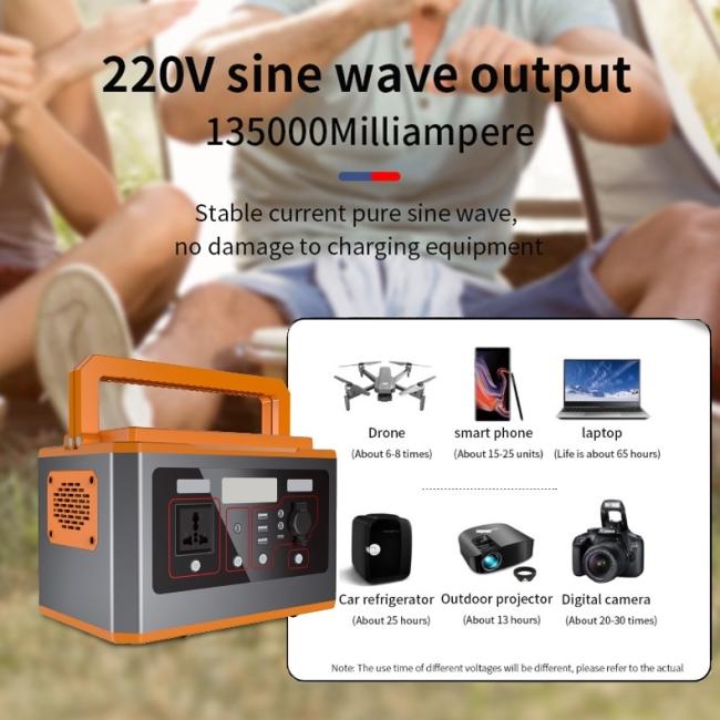 500W Portable Power Station output ports