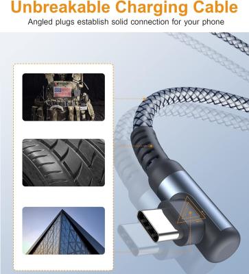 Cina 3A cavo USB tipo C ad angolo destro in nylon intrecciato per iPhone Samsung Galaxy in vendita