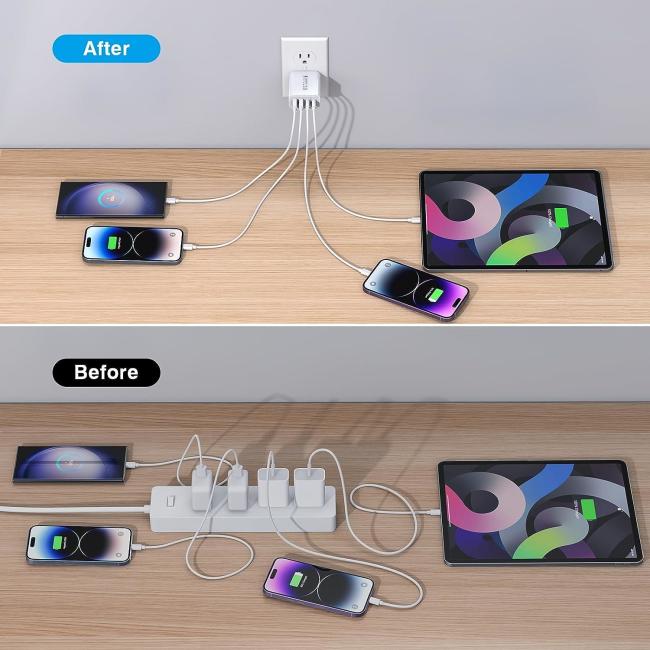 40W Fast Charger ports view