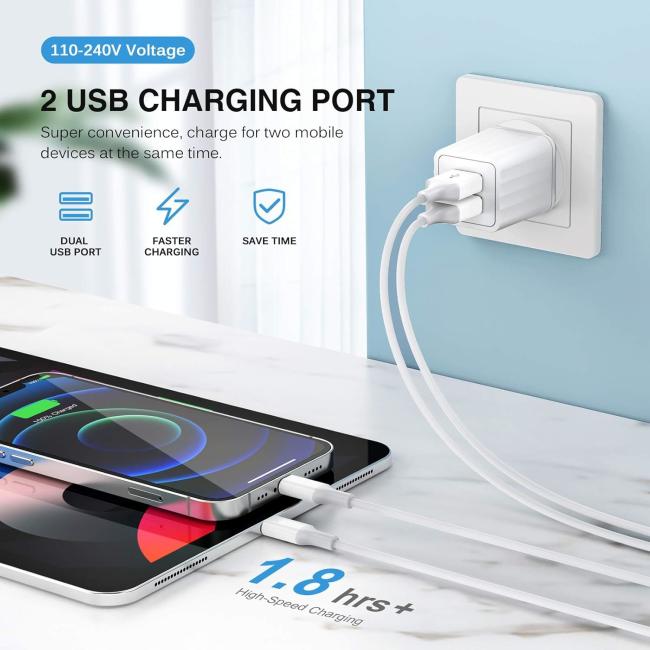 Side view of the compact wall charger