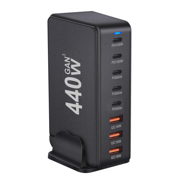 Quality 440W GaN Fast Charger 8 Port USB HUB PD/PPS Support for Laptop/Table/Smart Phone for sale