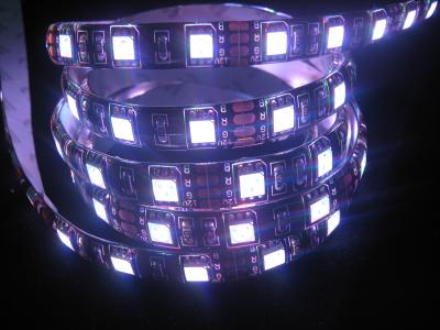 China 72W 4800LM DC12V SMD5050 Flexible RGB Led Strip Decorative Lighting , Black Board for sale