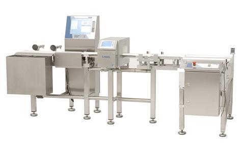 Combination checkweigher and metal detector for salt packaging