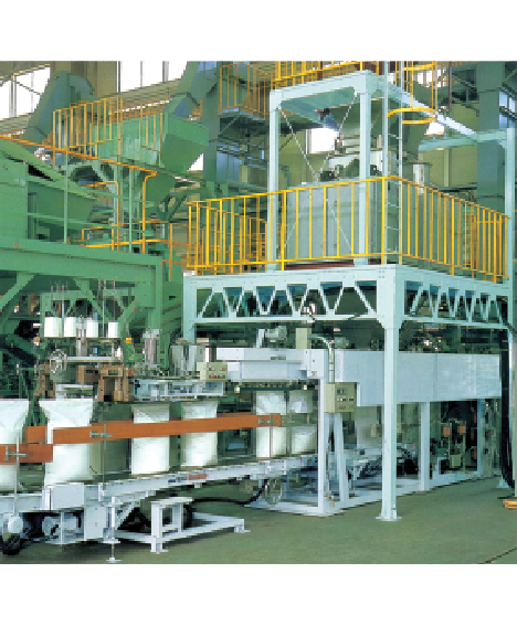 Open mouth bagging station showing automated filling process