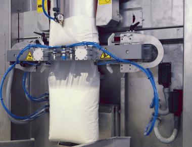 China Intelligent Salt Packaging Line: High-speed Vertical VFFS and Open-mouth Bag Dual-Machine Collaborative Packaging System for sale