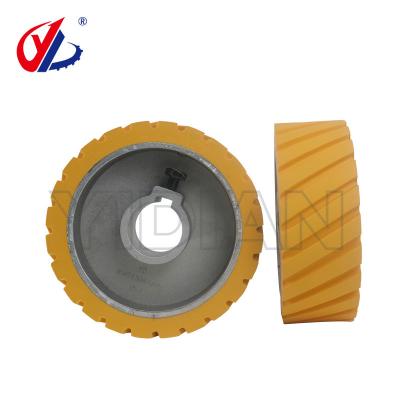 China 140*35*50mm Twill Rubber Pressure Wheel With Keyway For Woodworking Planer Moulder zu verkaufen