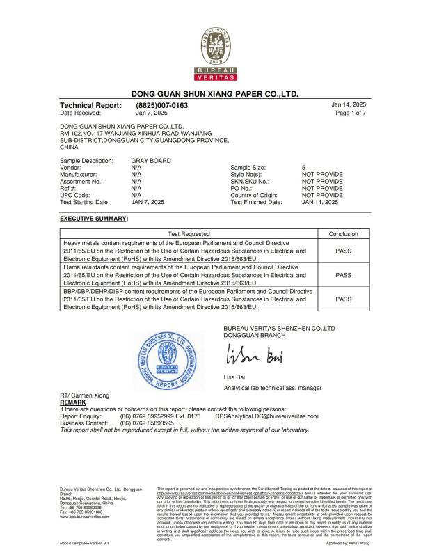 BV - Sunxiang Industry (International) Limited