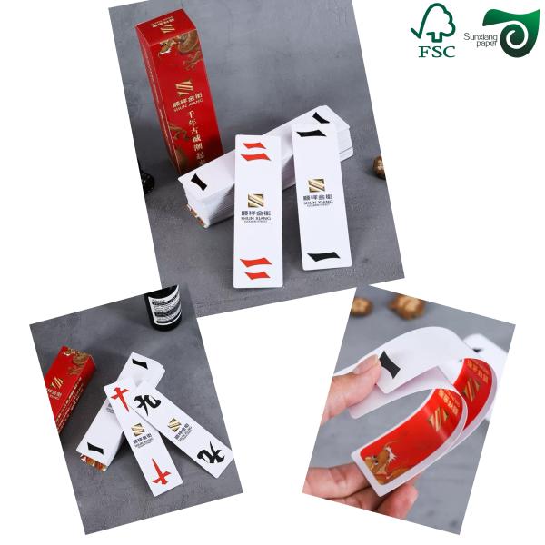 Quality 300gsm 330gsm White Coated Cardboard Playing Card Black Core Double Side Glossy Board for sale