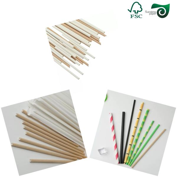 Quality Biodegradable MG Craft Paper For Drinking Straws 60gsm 120gsm 5 Inch Core FSC for sale