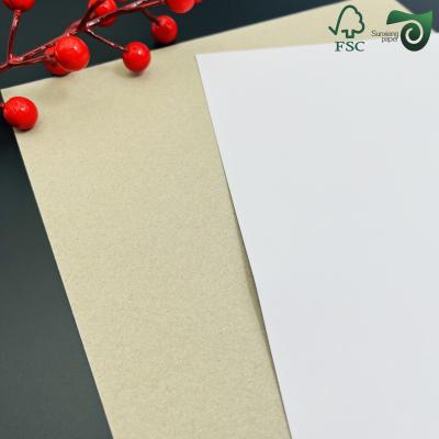 China 1mm 820g White Cardboard FSC With Grey Middle Layer 2 Layer Laminated Carton Board 31
